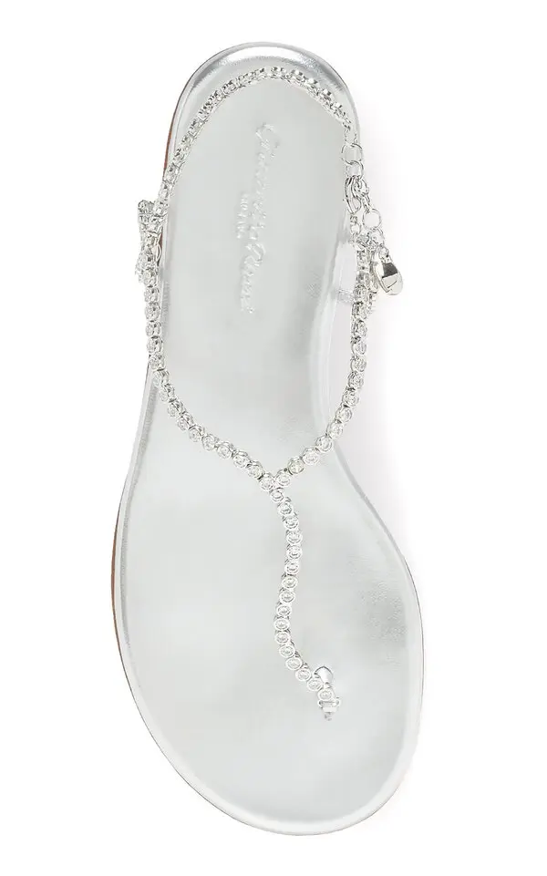 GIANVITO ROSSI Eternity Embellished Leather Thong Sandals