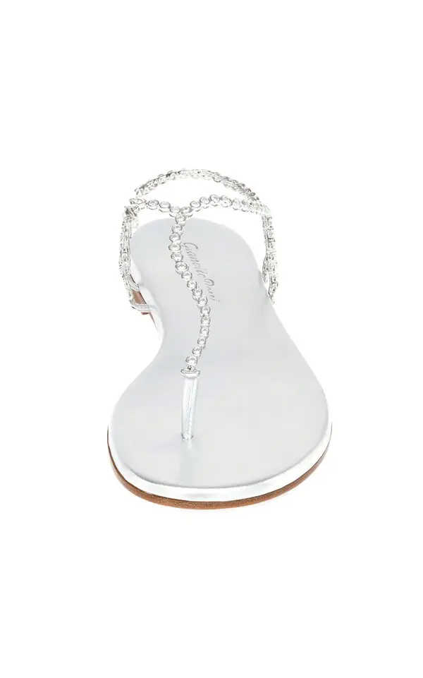 GIANVITO ROSSI Eternity Embellished Leather Thong Sandals