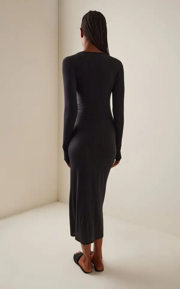 NEGATIVE Whipped Henley Dress - Black
