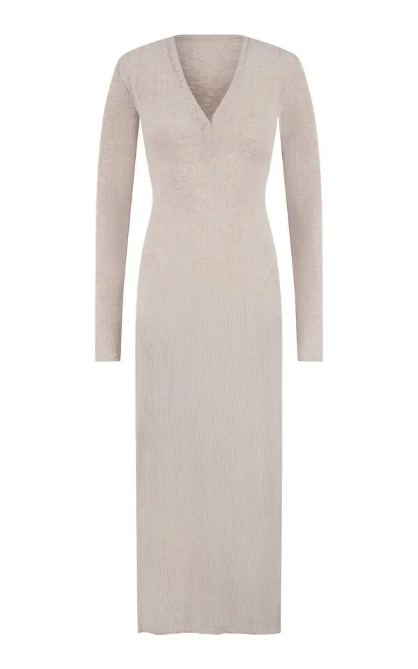 NEGATIVE Whipped Henley Dress - Tan