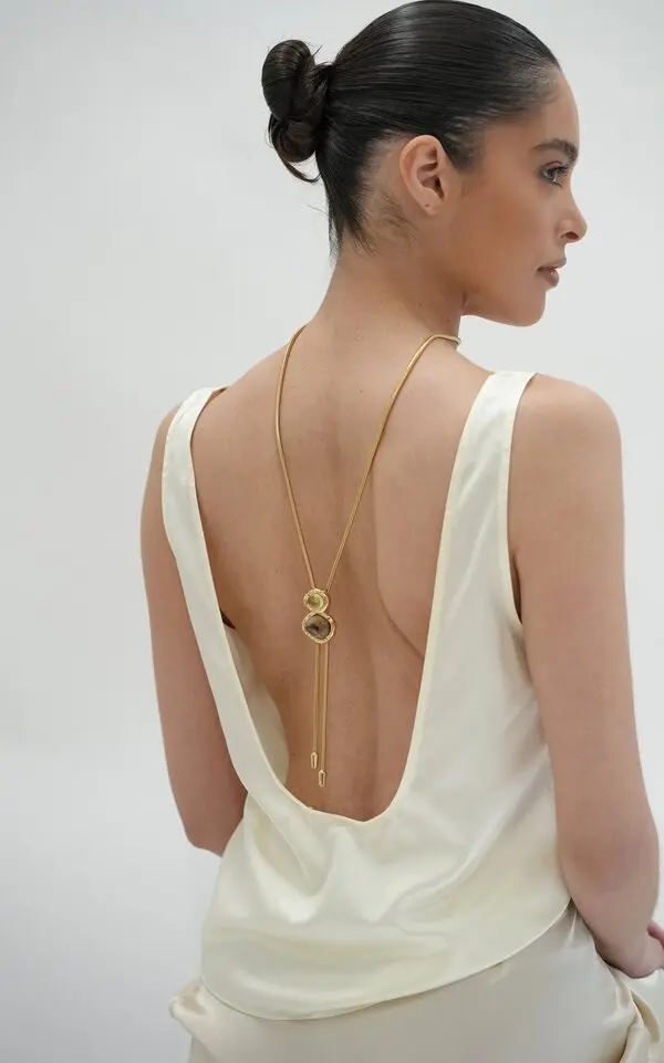 BOLOLA Blythe 14k Gold-plated Brass And Gemstone Lariat Necklace