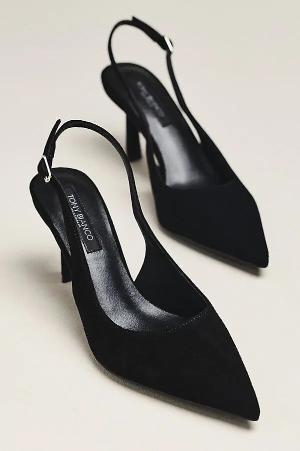 TONY BIANCO Baz Slgback Heels - Black Suede