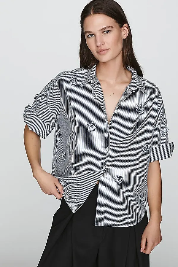 Maeve Mabel 100% Cotton Boxy Oxford Shirt