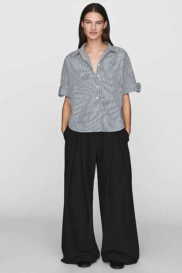 Maeve Mabel 100% Cotton Boxy Oxford Shirt