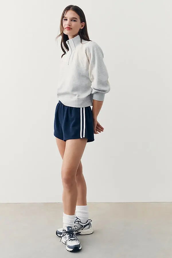 Daily Practice Mixed Media Quarter-zip Jacket Top