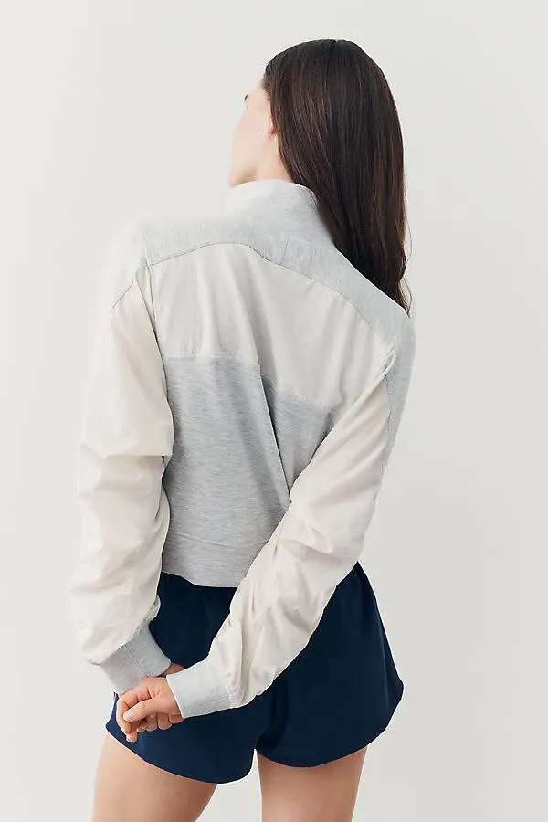 Daily Practice Mixed Media Quarter-zip Jacket Top