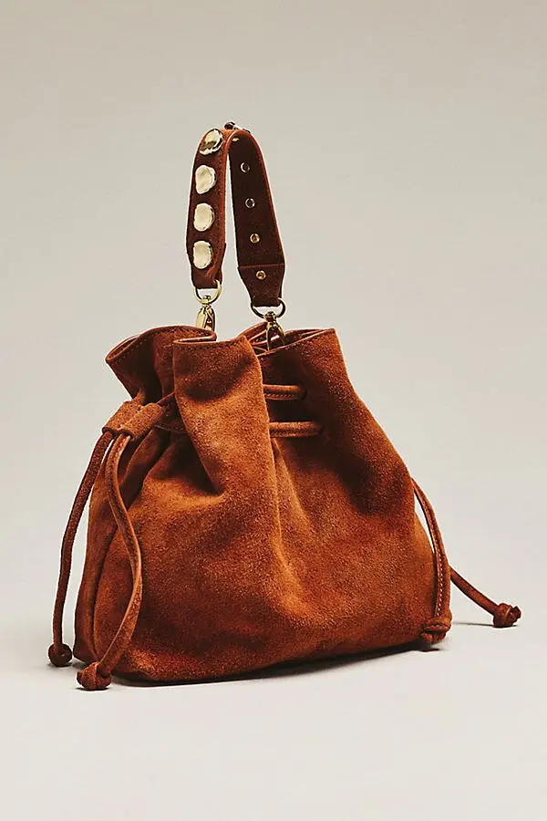 BTB LOS ANGELES Remy Suede Bucket Bag - Whiskey