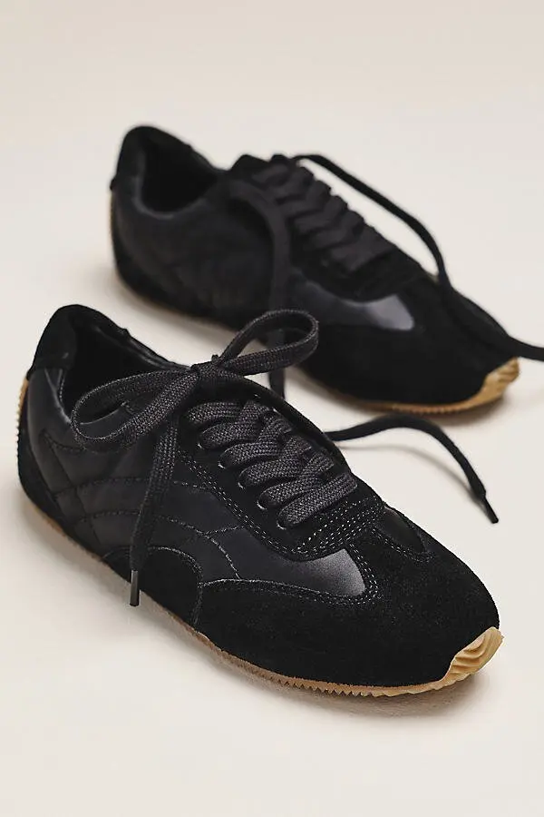 Maeve Suede Colorblock Sneakers - Black