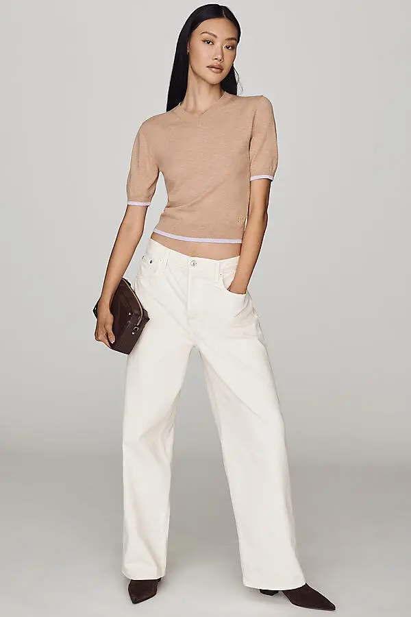 Maeve Short-sleeve Cropped Sweater