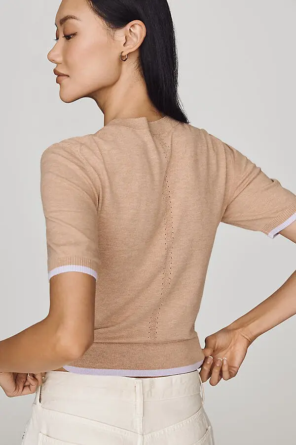 Maeve Short-sleeve Cropped Sweater