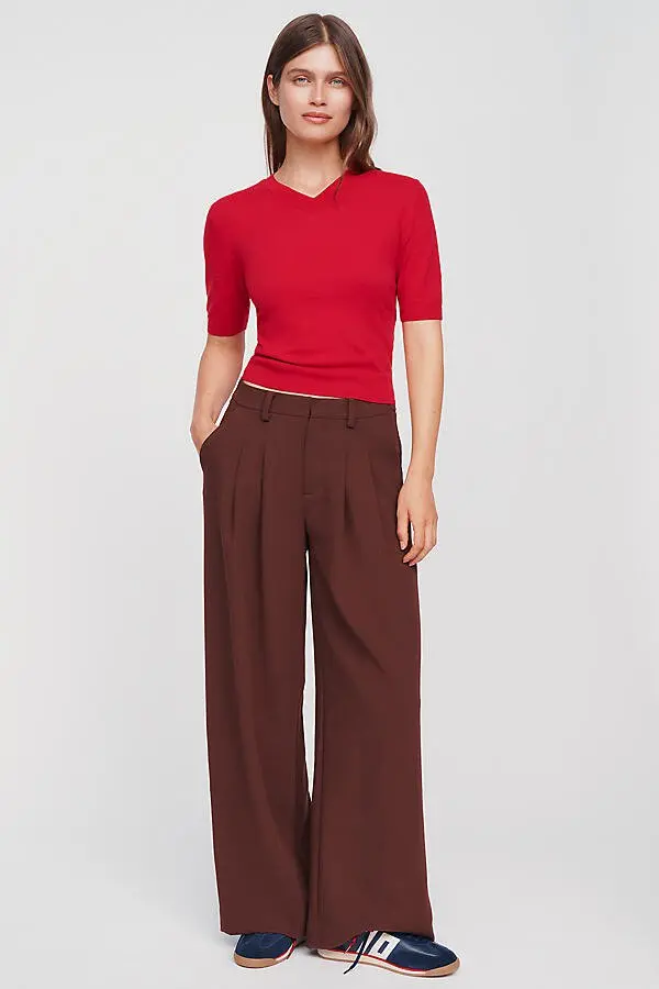 Maeve Cropped Sweater - Red