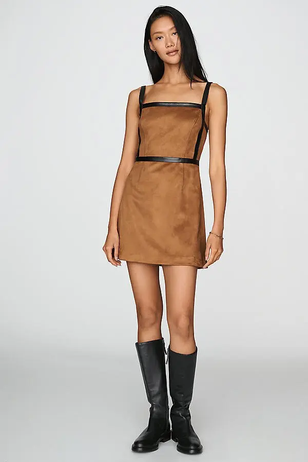 Anthropologie Faux Suede Mi Dress