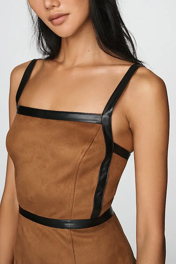 Anthropologie Faux Suede Mi Dress