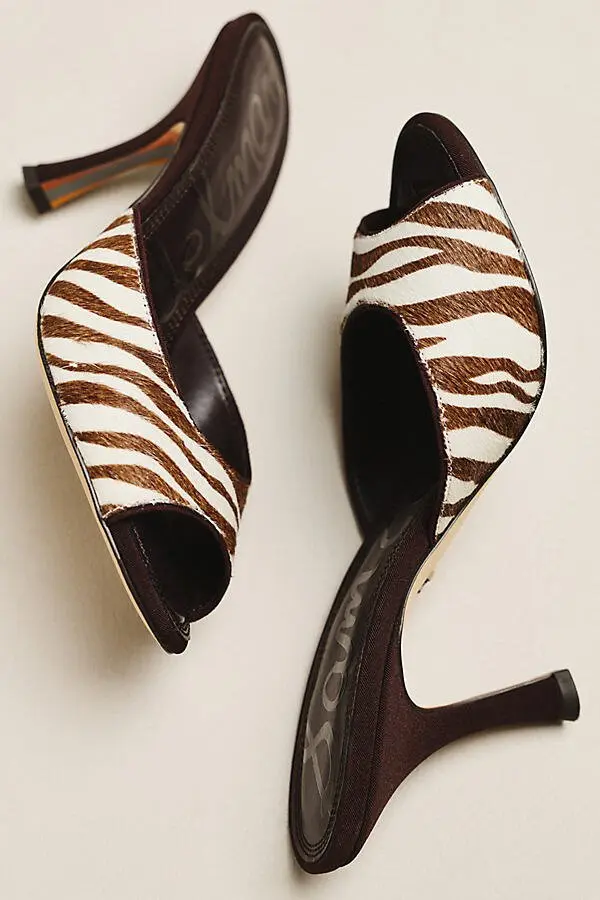 Sam Edelman Jeanie Mule Heels - Chocolate/ivory