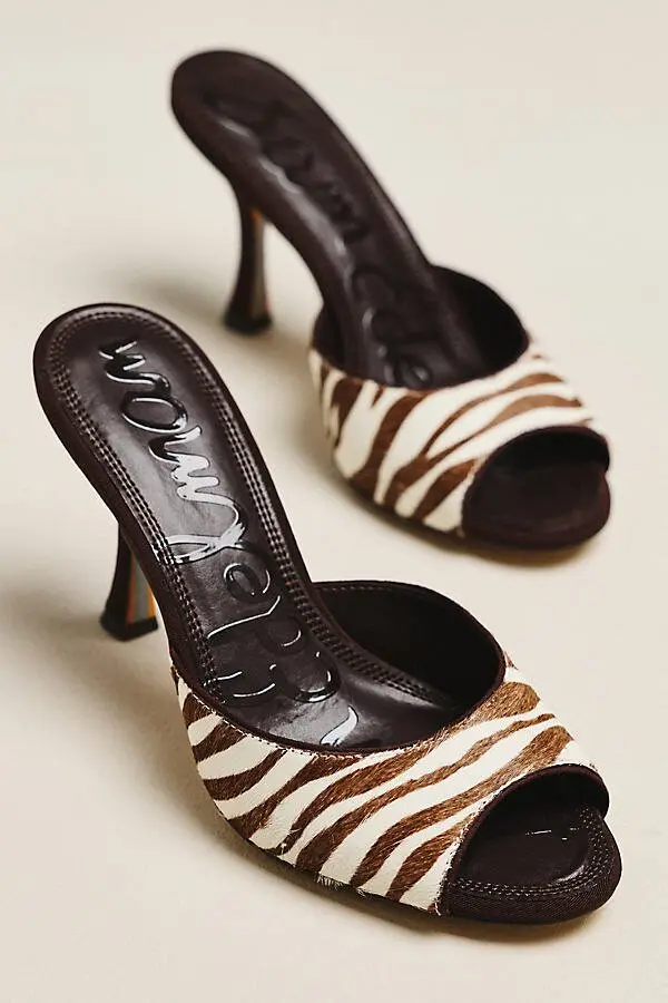 Sam Edelman Jeanie Mule Heels - Chocolate/ivory