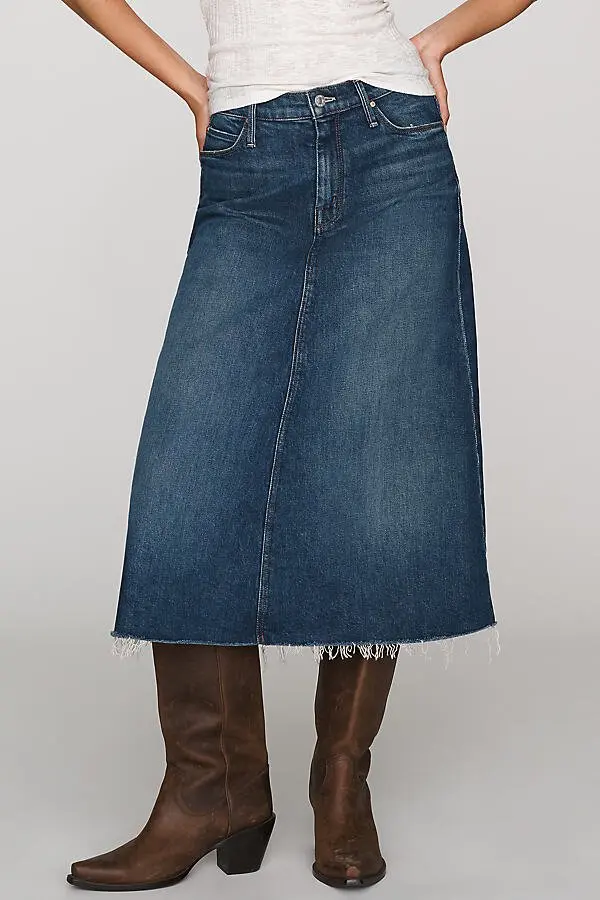 MOTHER The Circle Denim Midi Skirt