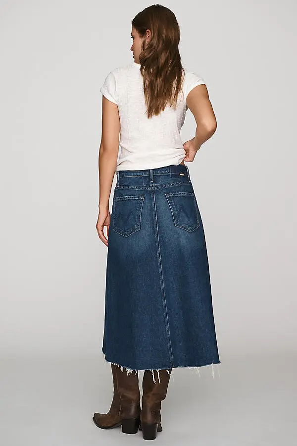 MOTHER The Circle Denim Midi Skirt