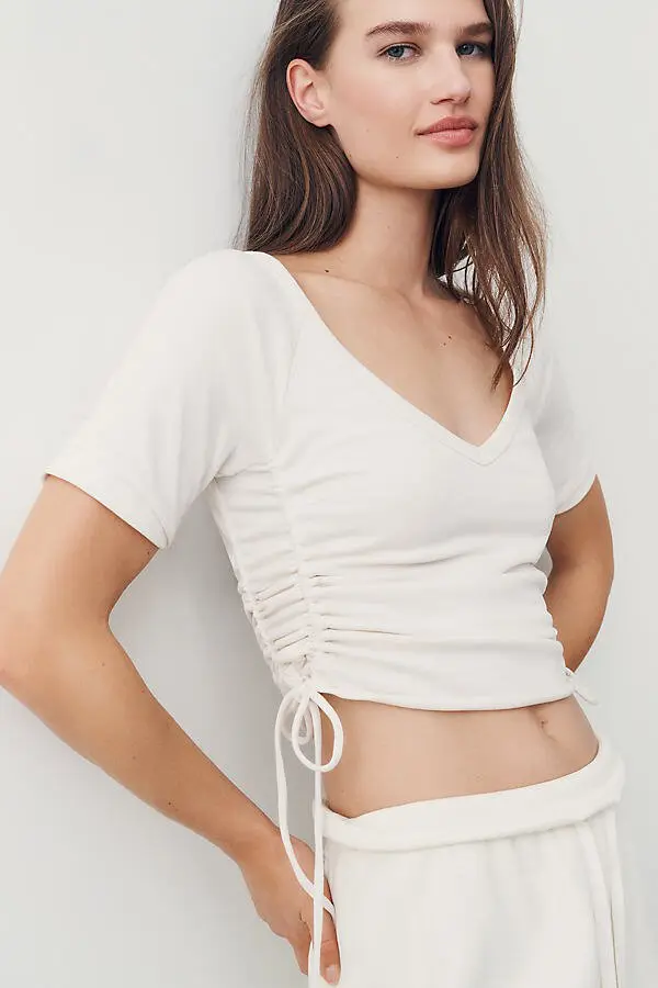 Daily Practice Short-sleeve Side Action Tee - Ivory