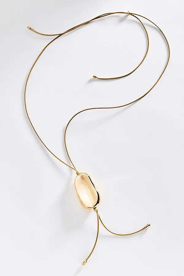 Anthropologie Corded Organic Pendant Necklace - Neutral