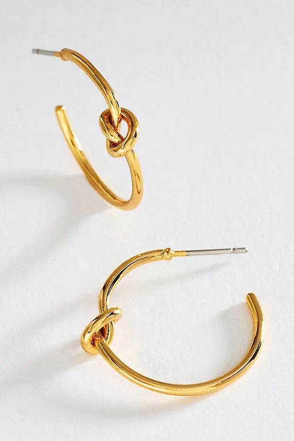 Anthropologie Knotted Hoop Earrgs - Gold