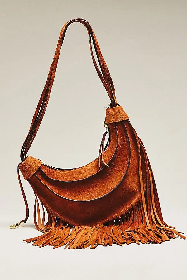 Farm Rio Banana Suede Shoulder Bag