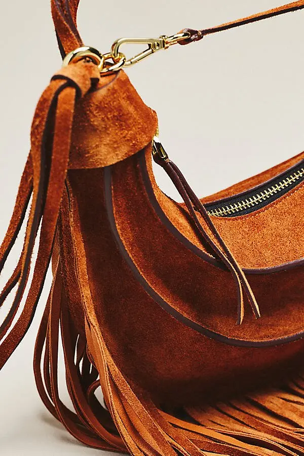 Farm Rio Banana Suede Shoulder Bag