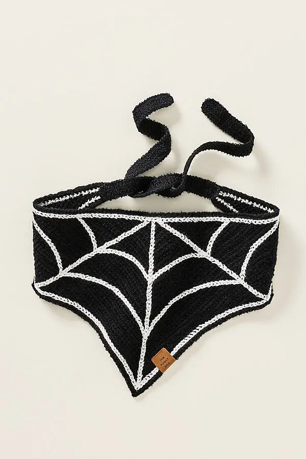 THE FOGGY DOG Spiderweb Crochet Pet Bandana