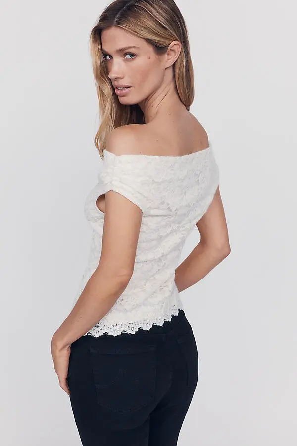 Astr The Label Myranda Off-shoulder Lace Top