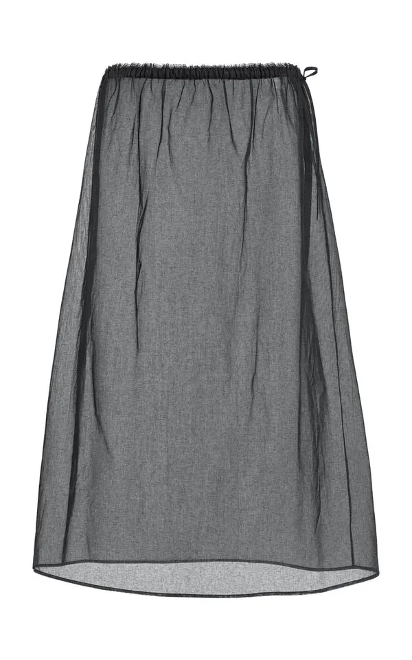 Prada Sheer Organza Skort With Built-in Shorts - Black