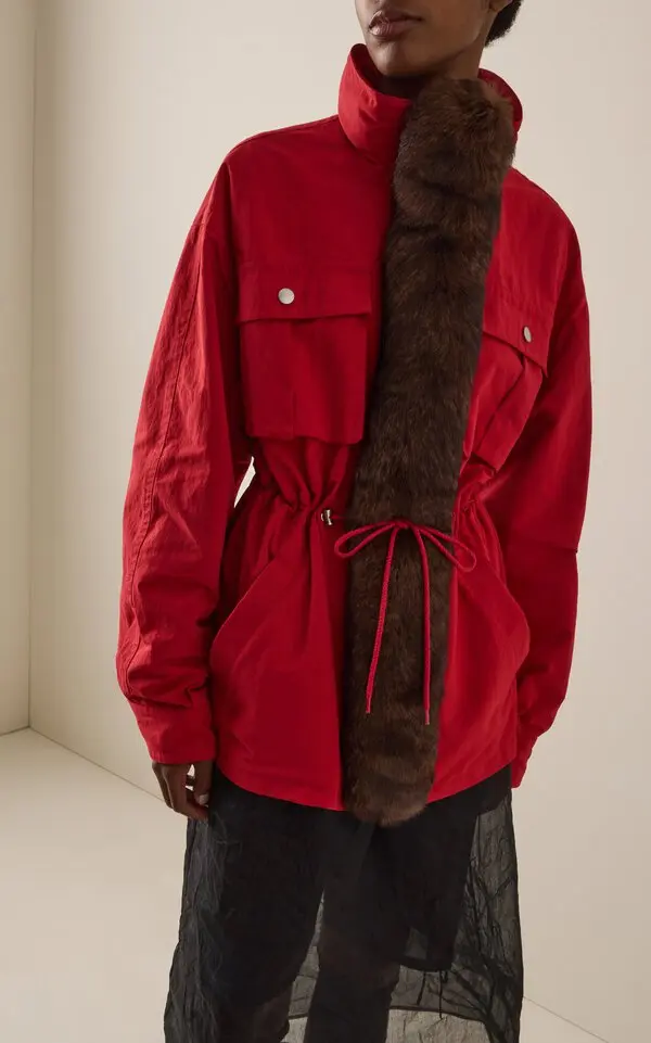 Prada Shearling-trimmed Nylon Jacket