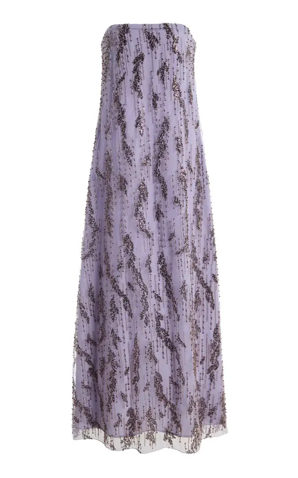 Staud Cassie Embellished Maxi Dress - Purple