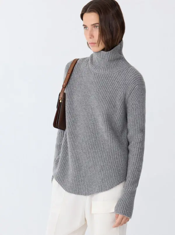 CALLAS MILANO Barrie Cashmere Turtleneck Sweater - Grey