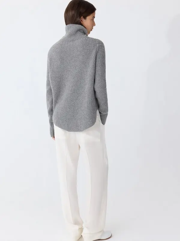 CALLAS MILANO Barrie Cashmere Turtleneck Sweater - Grey