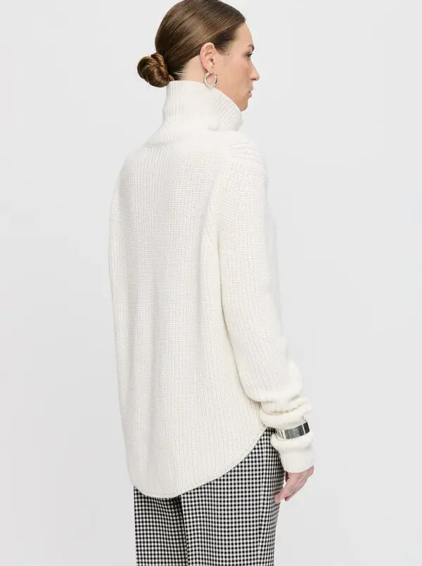 CALLAS MILANO Barrie Cashmere Turtleneck Sweater - Ivory