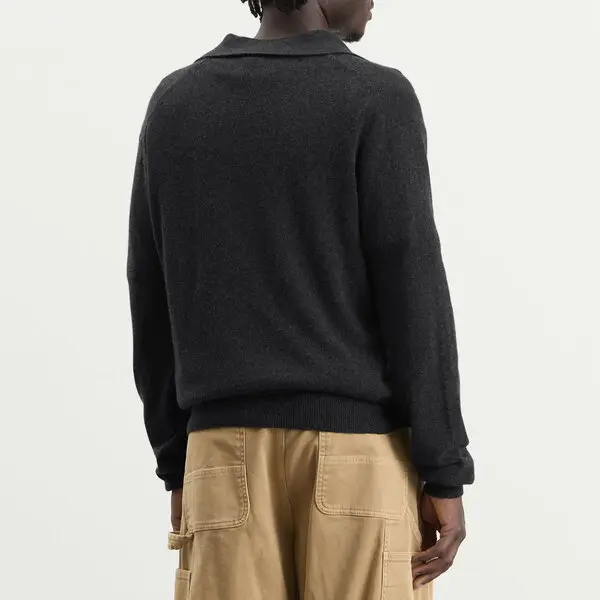Moncler Cashmere Wool Open Collar Polo