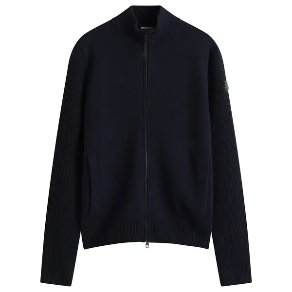 Moncler Wool Cashmere Zip Up Cardigan