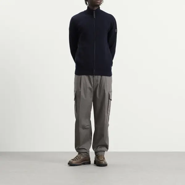 Moncler Wool Cashmere Zip Up Cardigan