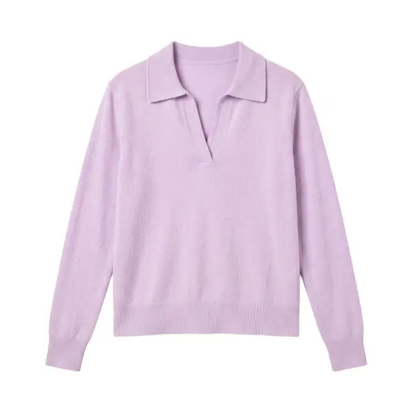 BRODIE CASHMERE Collared V-neck Cashmere Sweatshirt
