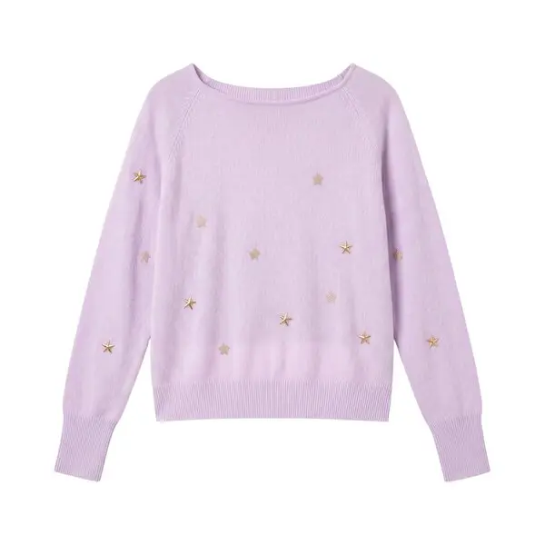 BRODIE CASHMERE Sea Embroidery Twist Back Cashmere Jumper