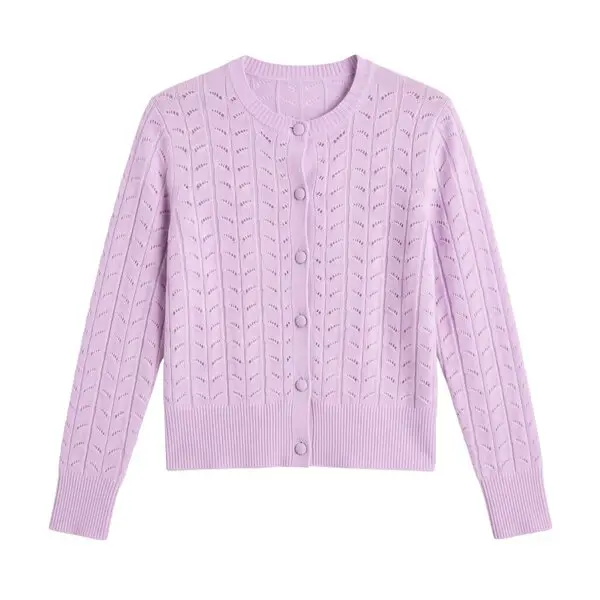 BRODIE CASHMERE Shell Pointelle Cashmere Cardigan