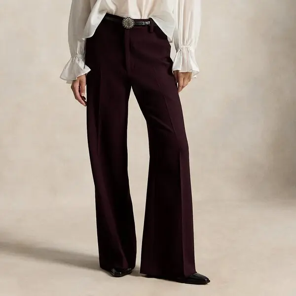 Ralph Lauren Beaton Wool Crepe Pant - Midnight Merlot
