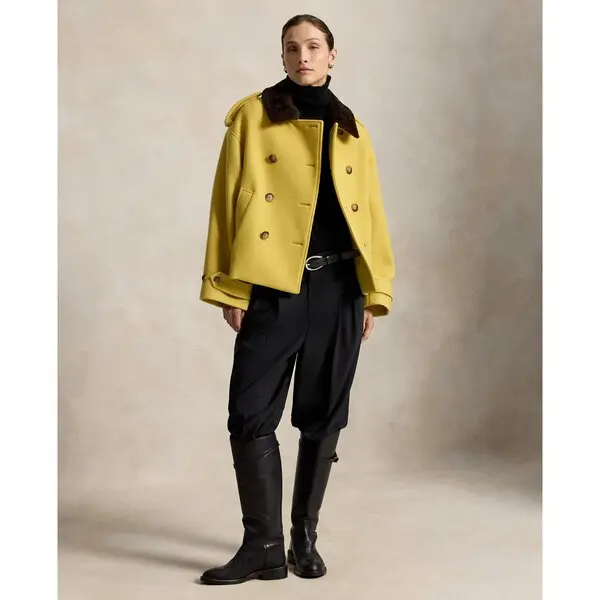 Ralph Lauren Shearling-collar Wool Coat