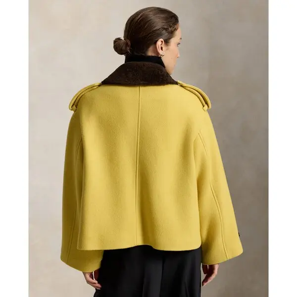 Ralph Lauren Shearling-collar Wool Coat