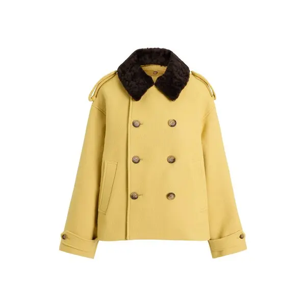 Ralph Lauren Shearling-collar Wool Coat