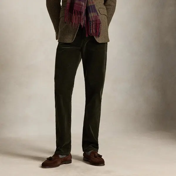 Ralph Lauren Hampton Straight Stretch Corduroy Pant - Estate Olive