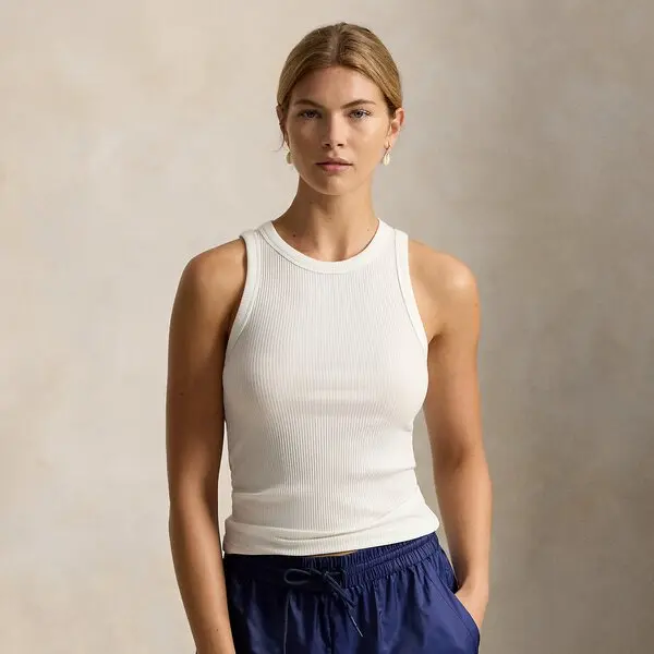 Ralph Lauren Cutaway Tank Top - Ceramic White