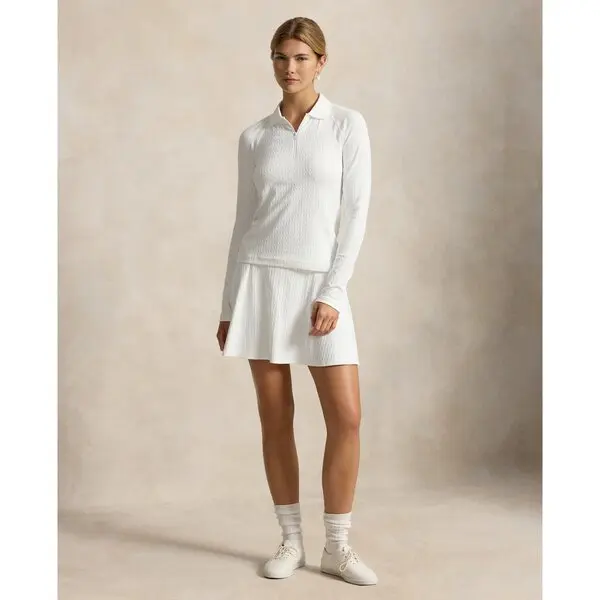 Ralph Lauren Cable Quarter-zip Long-sleeve Polo Shirt - Ceramic White