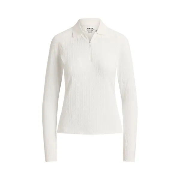 Ralph Lauren Cable Quarter-zip Long-sleeve Polo Shirt - Ceramic White