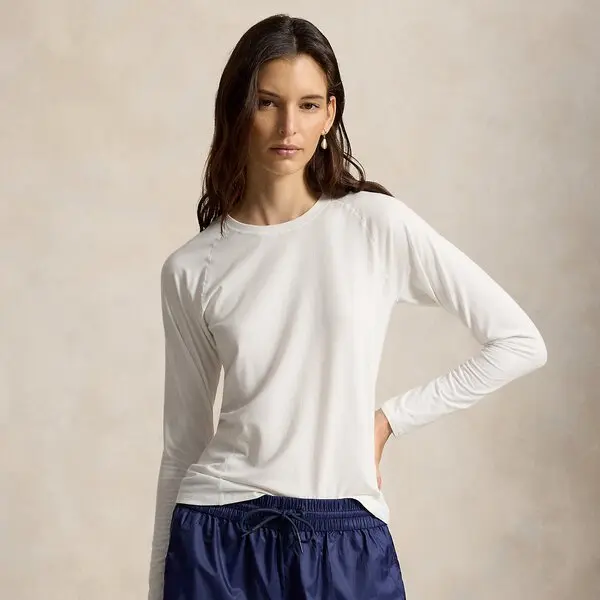 Ralph Lauren Performance Jersey Long-sleeve Tee - Ceramic White