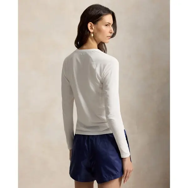Ralph Lauren Performance Jersey Long-sleeve Crewneck Tee - Ceramic White